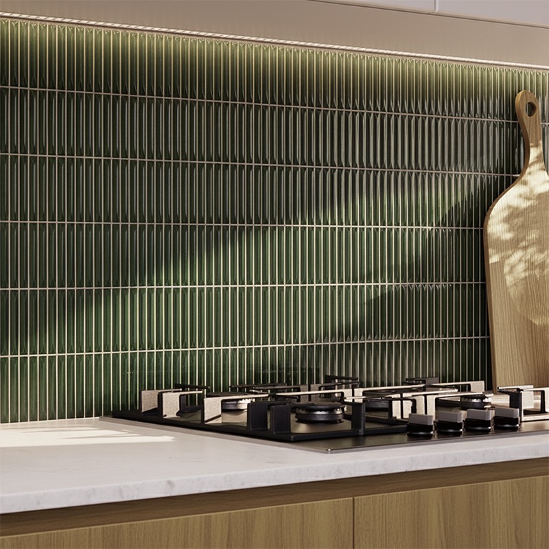 Muscat Green Tile 20x20 cm (1.5x10 pre-cut) | Ceramic Connection